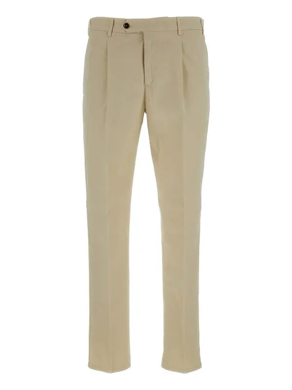 PT TORINO Union Stretch Gabardine Trousers - Beige