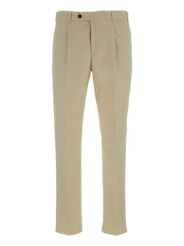 PT TORINO Union Stretch Gabardine Trousers - Beige