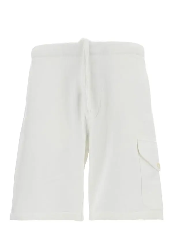 C.P. COMPANY Fleece Cargo Shorts - White