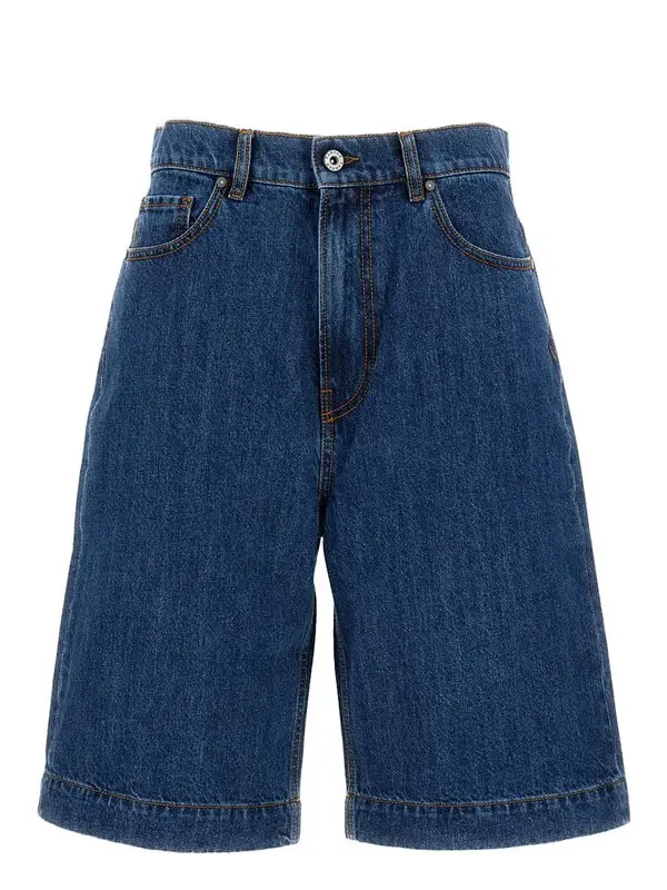 PAROSH Denim Bermuda Shorts - Blue