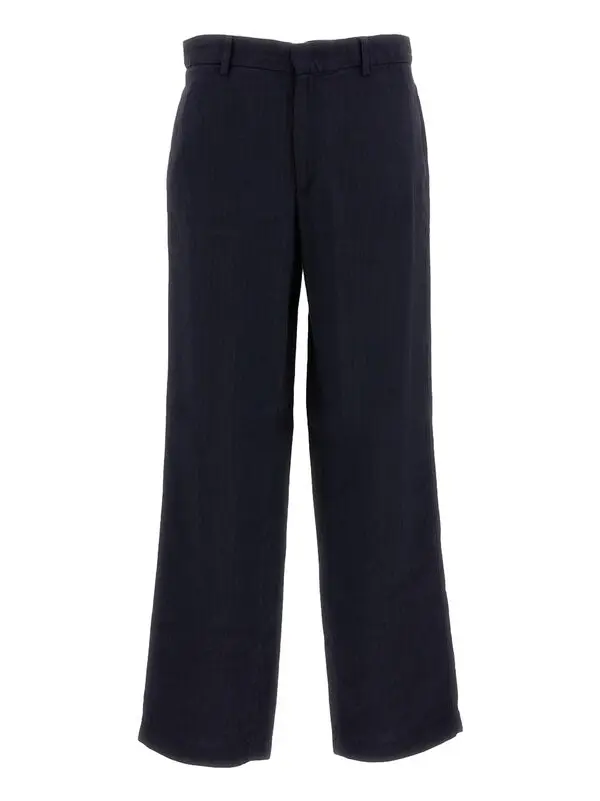 Barena Venezia Delfo Wide-leg Linen Blend Trousers - Blue