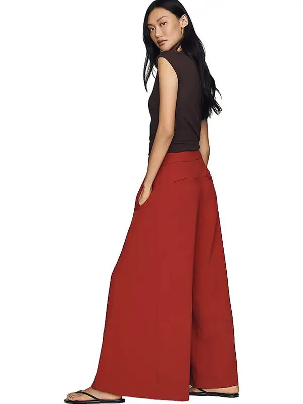 Anthropologie Tailored Palazzo Pants - Rhythmic Red
