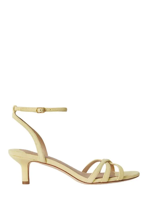Ralph Lauren Kendyl Kitten-heel Suede Sandal - Lemon Sorbet