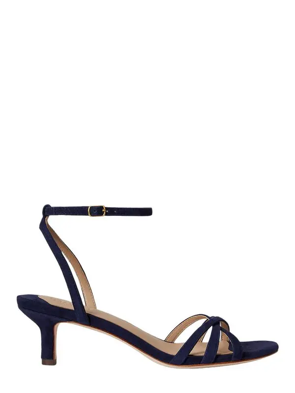 Ralph Lauren Kendyl Kitten-heel Suede Sandal - Refined Navy
