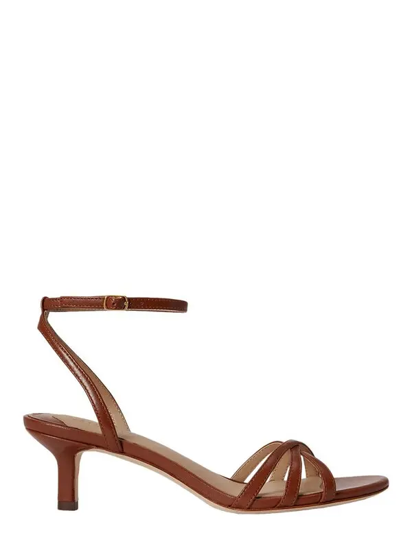 Ralph Lauren Kendyl Kitten-heel Nappa Leather Sandal - Lauren Tan