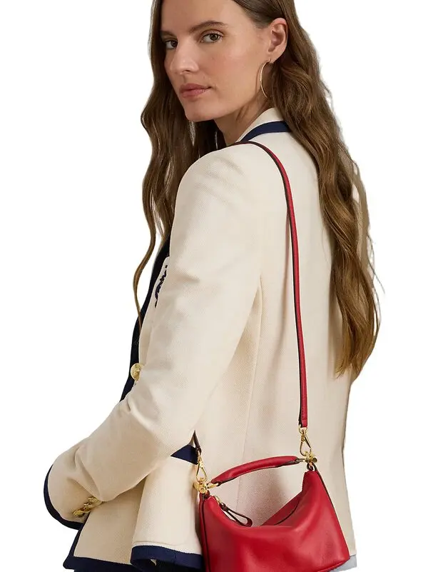 Ralph Lauren Nappa Leather Mini Shoulder Bag - Festive Red