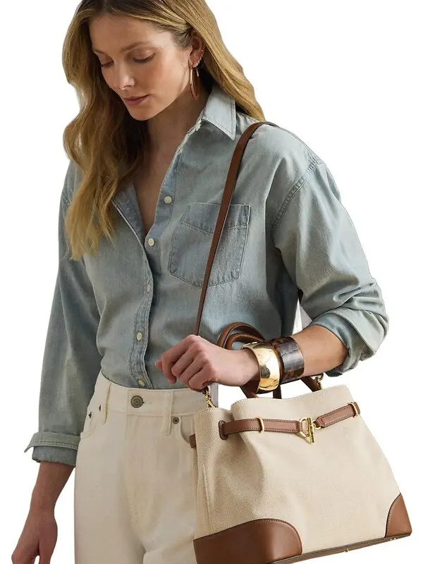 Ralph Lauren Large Blaike Satchel - Natural/buff/lauren Tan