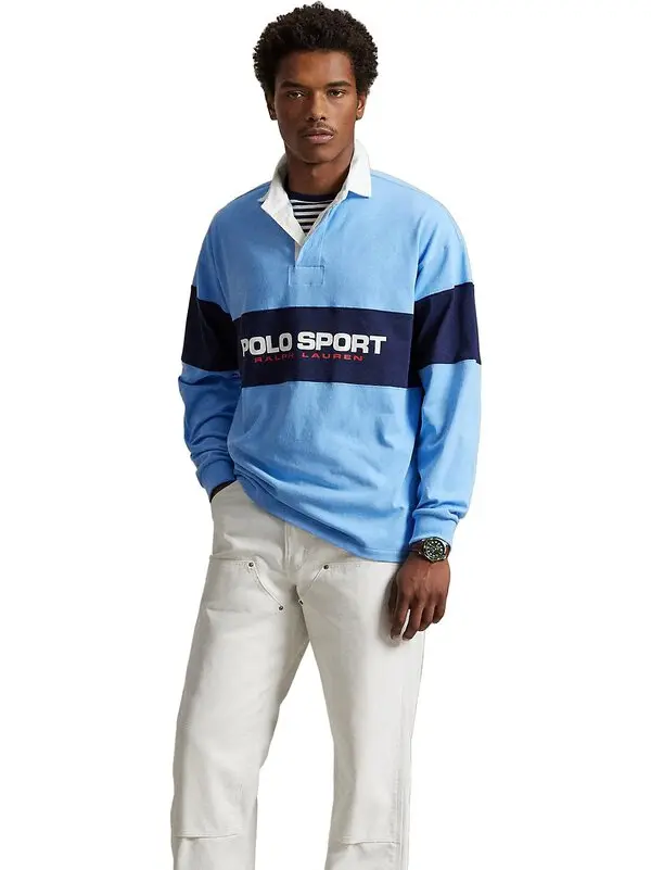 Ralph Lauren Big Fit Polo Sport Rugby Shirt - Chatham Blue/cruise Navy