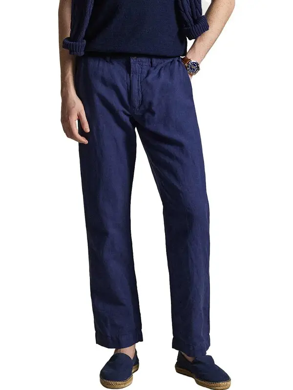 Ralph Lauren Classic Fit Linen-cotton Pant - New Classic Navy