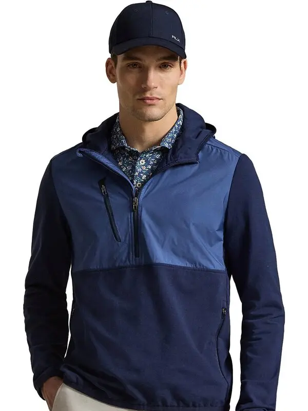 Ralph Lauren Performance Hybrid Half-zip Hoodie - Refined Navy/old Royal