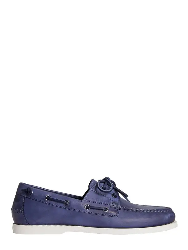 Ralph Lauren Merton Dip-dyed Leather Boat Shoe - Indigo