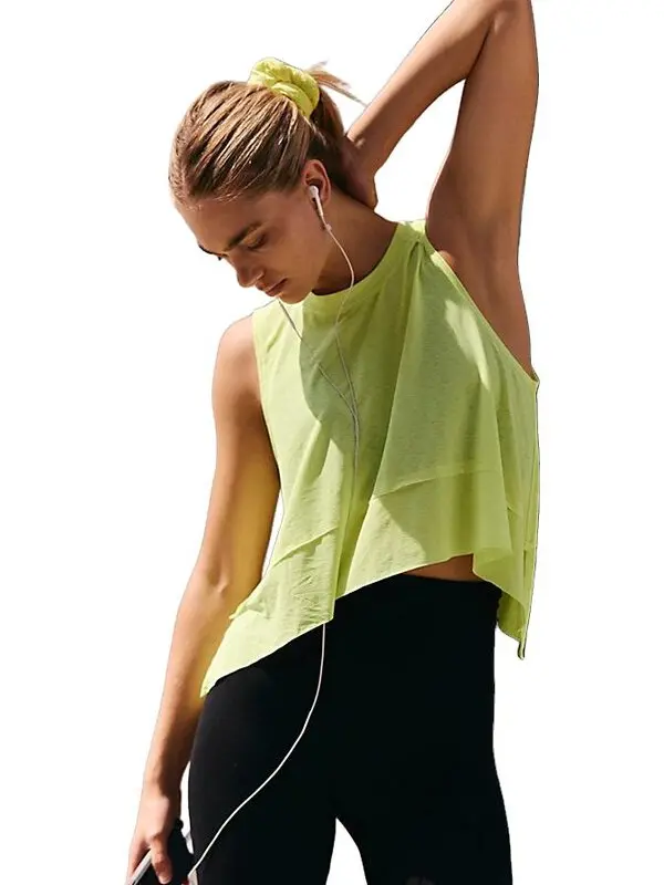 Free People Tempo Uv Protection Tank Top - Highlighter Yellow