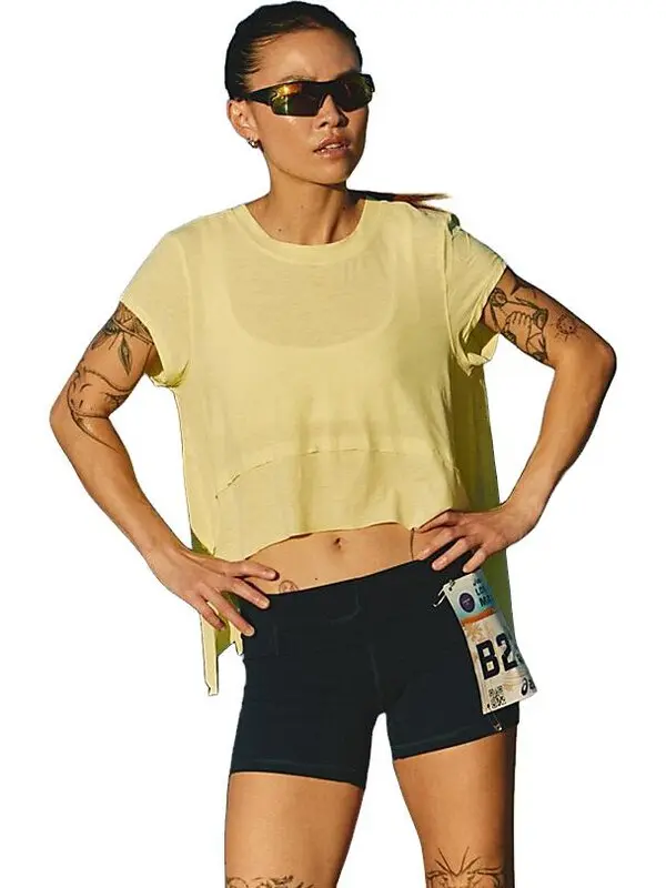 Free People Tempo Uv Protection Short Sleeve Tee - Vapor Lime