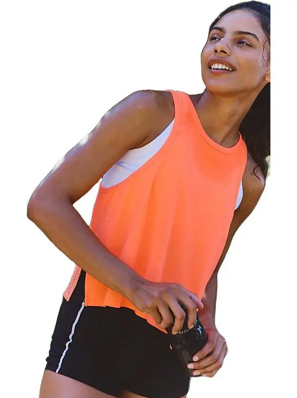 Free People Tempo Flash Tank Top - Neon Coral