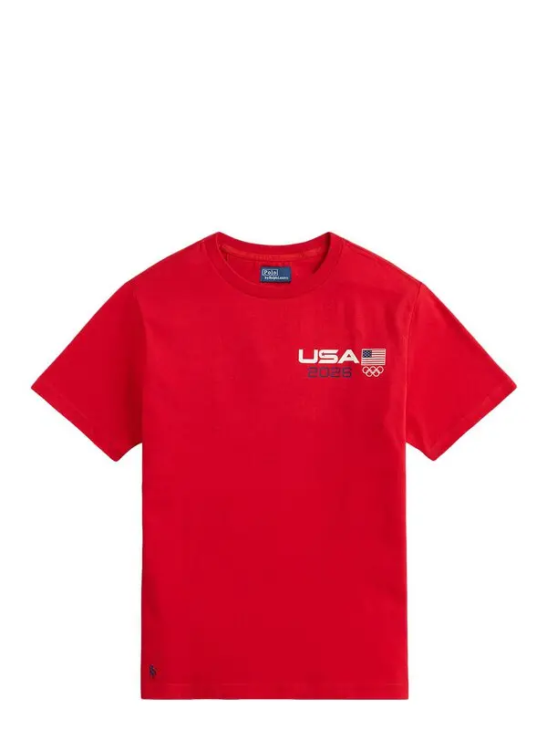 Ralph Lauren Team Usa Cotton Graphic Tee - Rl Red