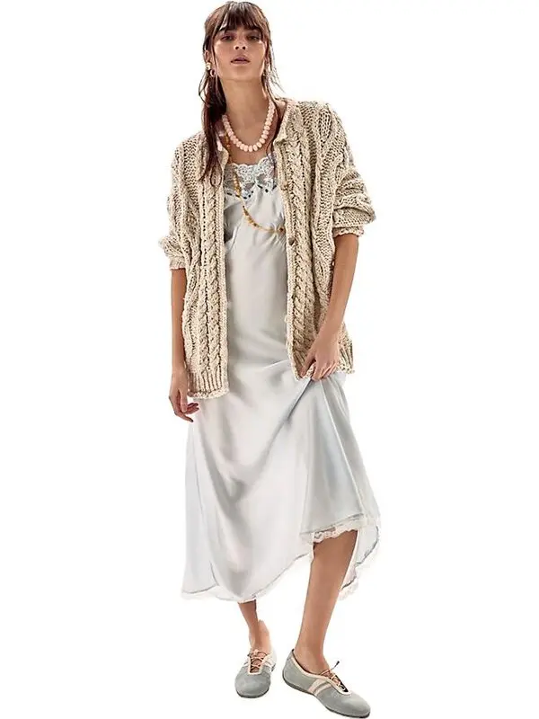 Free People Opal Knit Cardigan - Tea