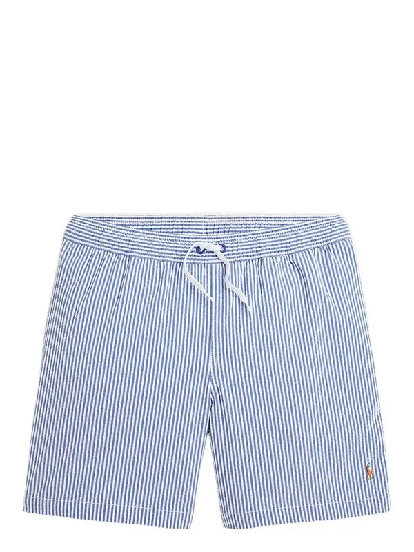 Ralph Lauren Traveler Stretch Seersucker Swim Trunks - Cruise Royal