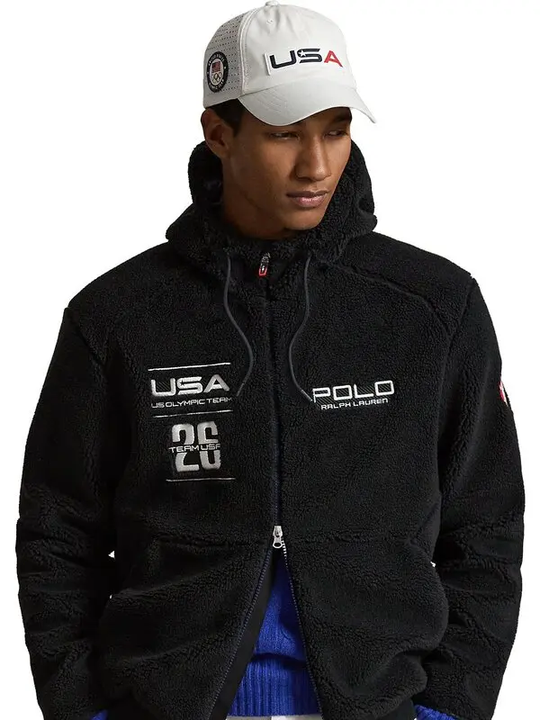 Ralph Lauren Team Usa Fleece Full-zip Hoodie - Polo Black
