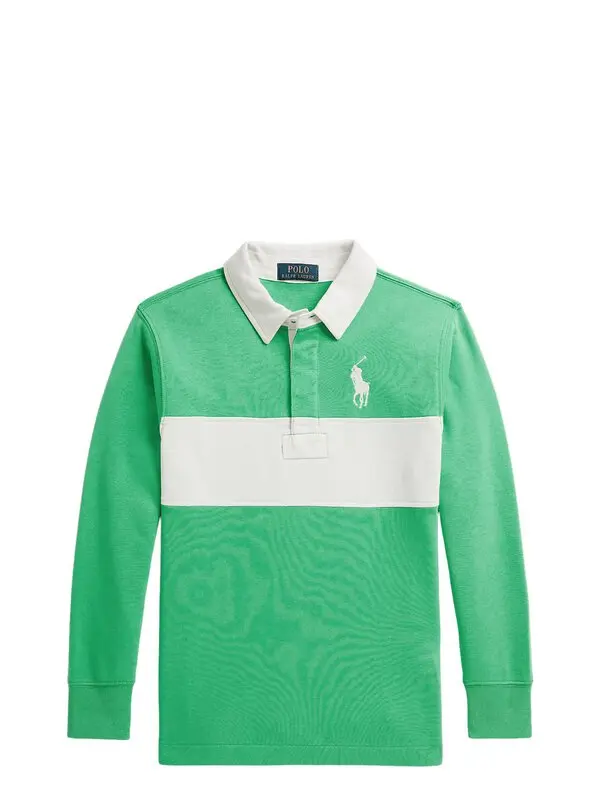 Ralph Lauren Striped French Terry Rugby Sweatshirt - Plato Green