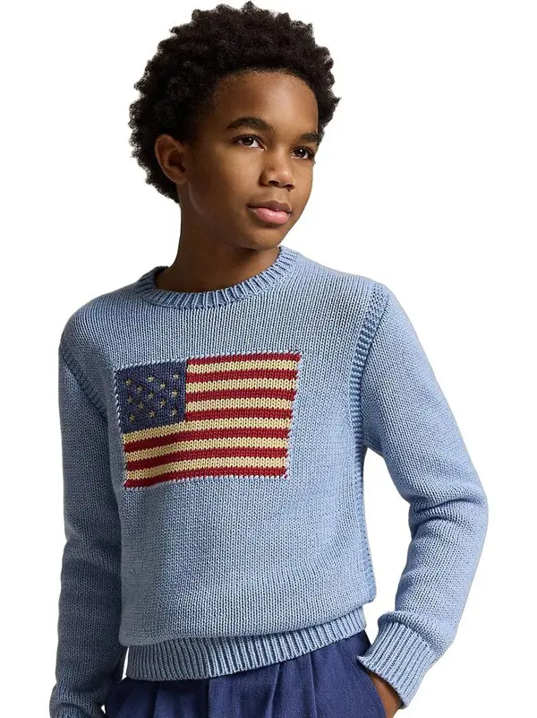 Ralph Lauren Iconic Flag Sweater - Blue Heather