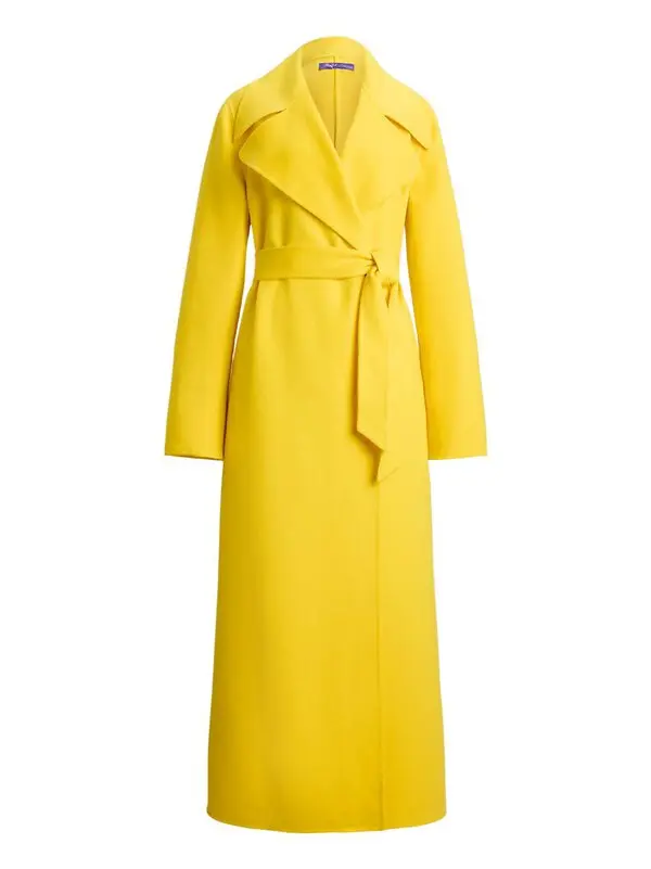 Ralph Lauren Micaela Cashmere Wrap Coat - Racing Yellow