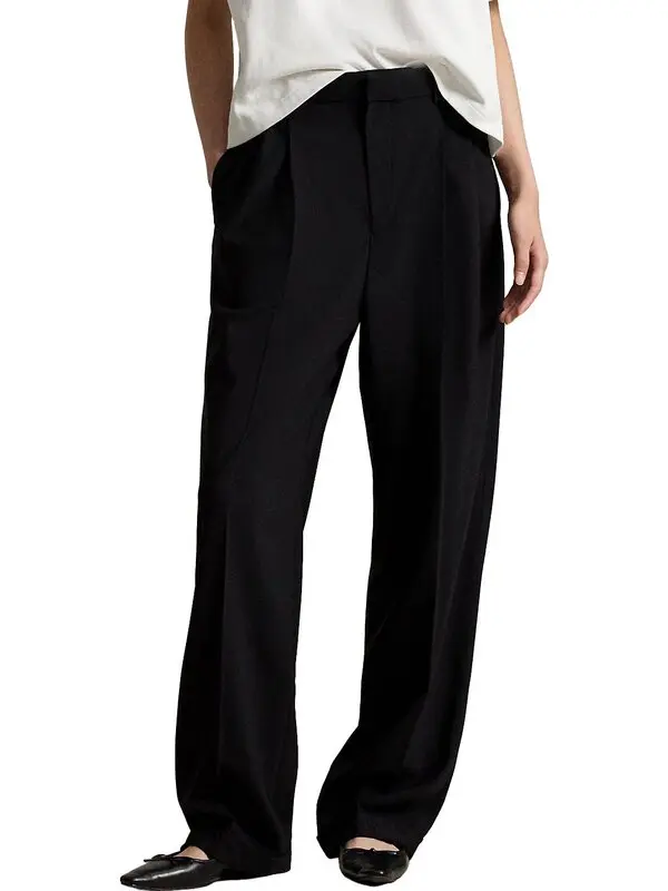 Ralph Lauren Wool-blend Faille Bacall Pant - Polo Black