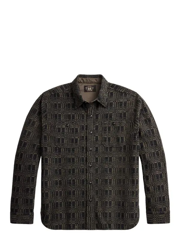 Ralph Lauren Jacquard-knit Wool-blend Workshirt - Charcoal/multi