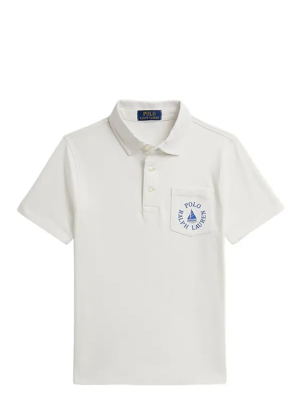 Ralph Lauren Logo Cotton Jersey Polo Shirt - Deckwash White