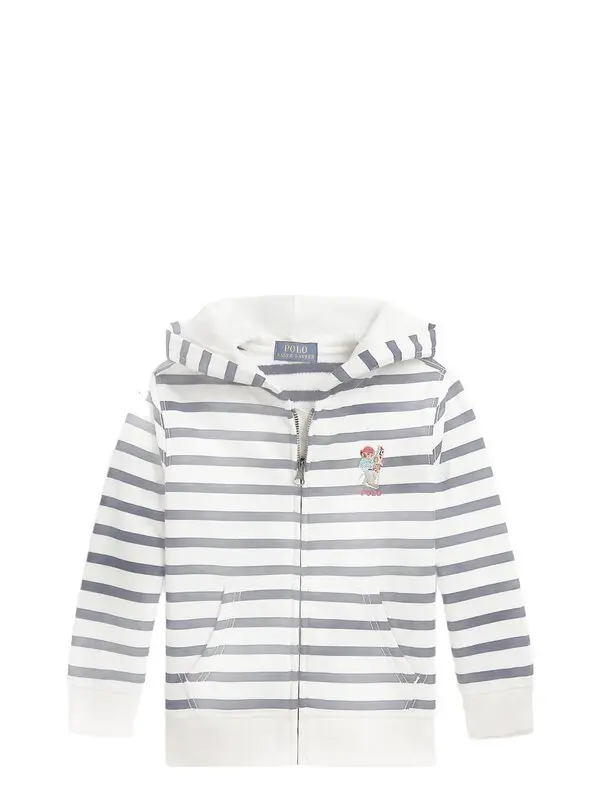 Ralph Lauren Polo Bear Striped Fleece Hoodie - Newport Navy Multi
