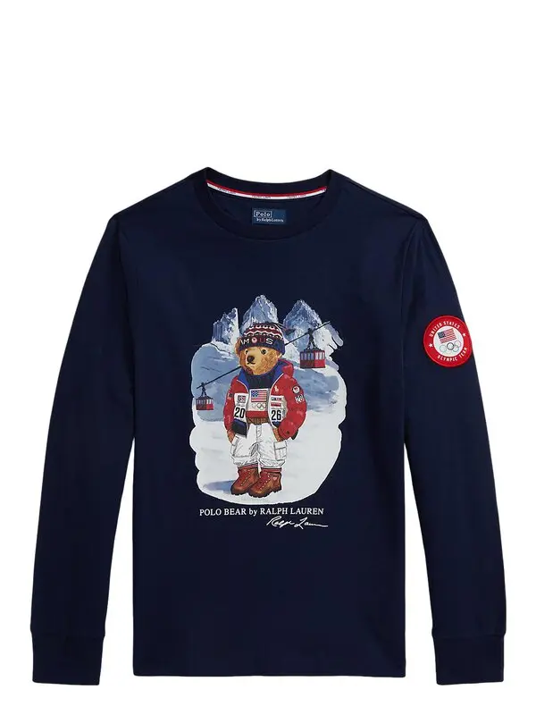 Ralph Lauren Team Usa Polo Bear Cotton Tee - Refined Navy