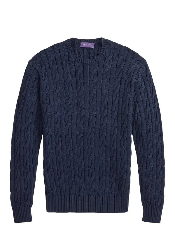 Ralph Lauren Cable-knit Cotton-silk Sweater - Classic Chairman Navy