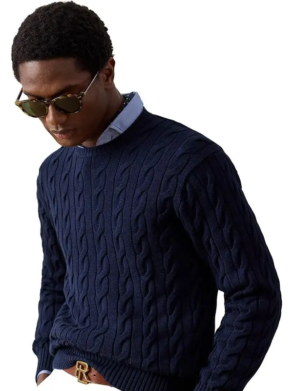 Ralph Lauren Cable-knit Cotton-silk Sweater - Classic Chairman Navy