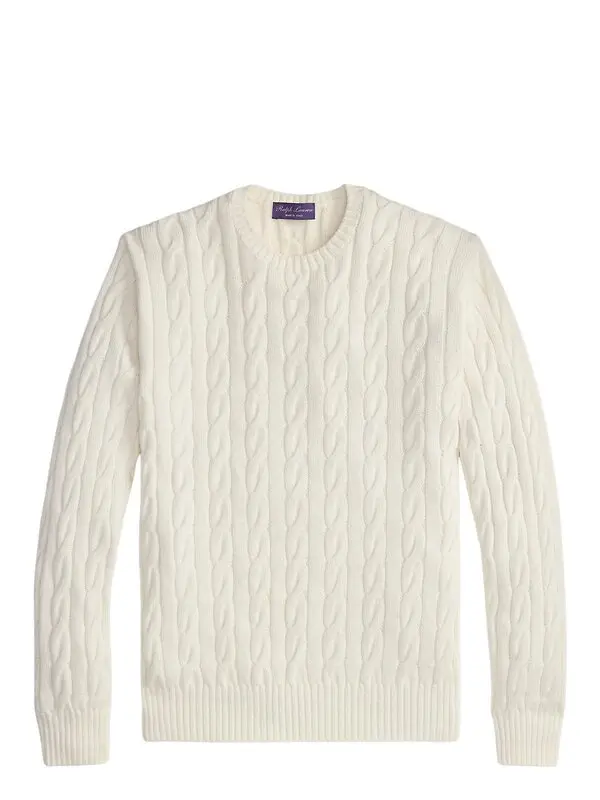Ralph Lauren Cable-knit Cotton-silk Sweater - Classic Cream