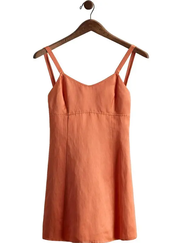 Ralph Lauren C. 1996 Linen-blend Dress - Orange