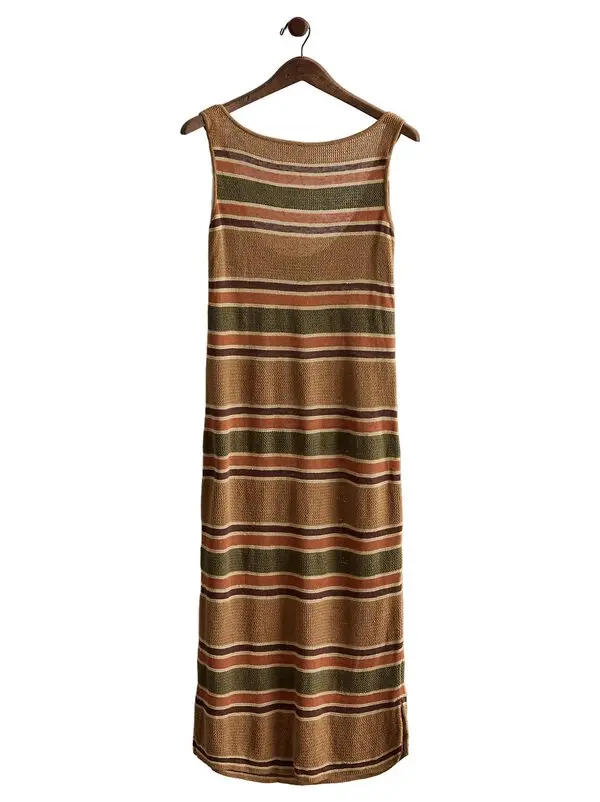 Ralph Lauren C. 1996 Striped Linen Dress - Multi