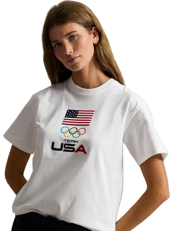 Ralph Lauren Team Usa Cotton Jersey Tee - White