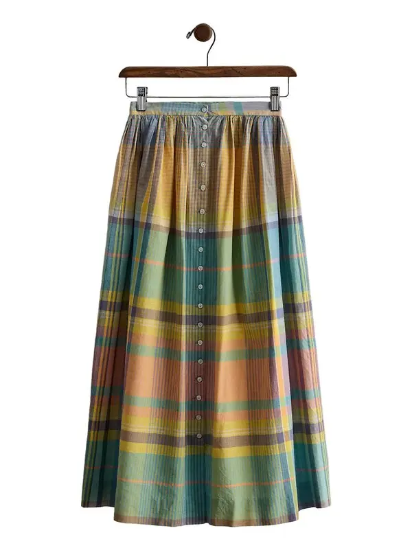 Ralph Lauren C. 1985 Plaid Cotton Skirt - Multi