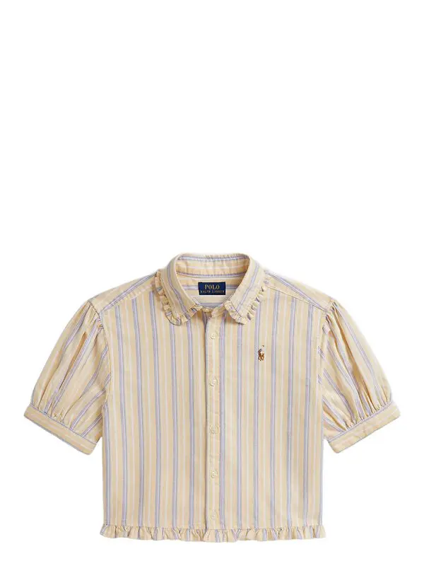 Ralph Lauren Striped Cotton Oxford Boxy Shirt - Yellow Blue Pink Multi