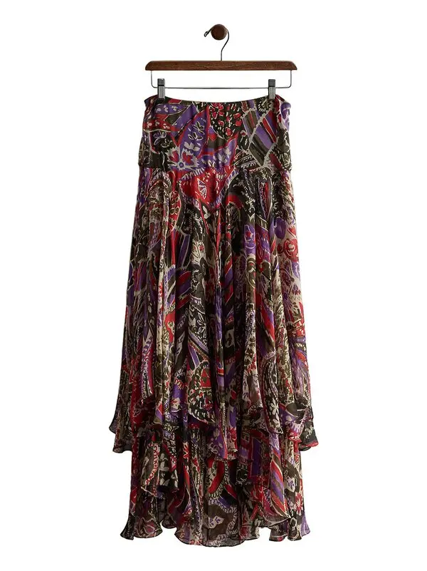 Ralph Lauren C. 2005 Floral Silk Maxi Skirt - Multi