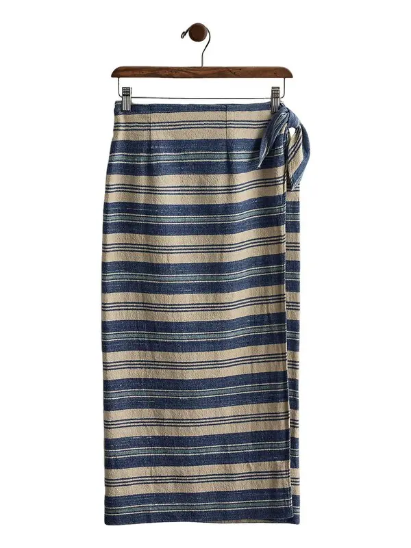 Ralph Lauren C. 1990 Striped Wrap Skirt - Multi