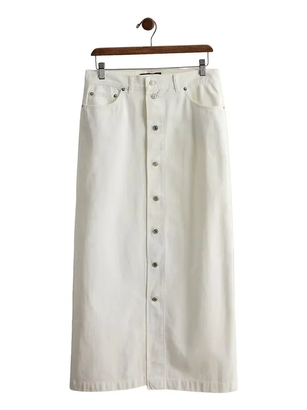 Ralph Lauren C. 1985 Denim Pencil Skirt - White