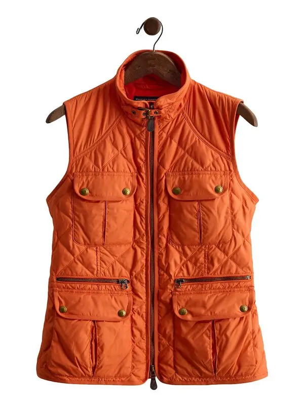 Ralph Lauren C. 1995 Quilted Utility Vest - Orange