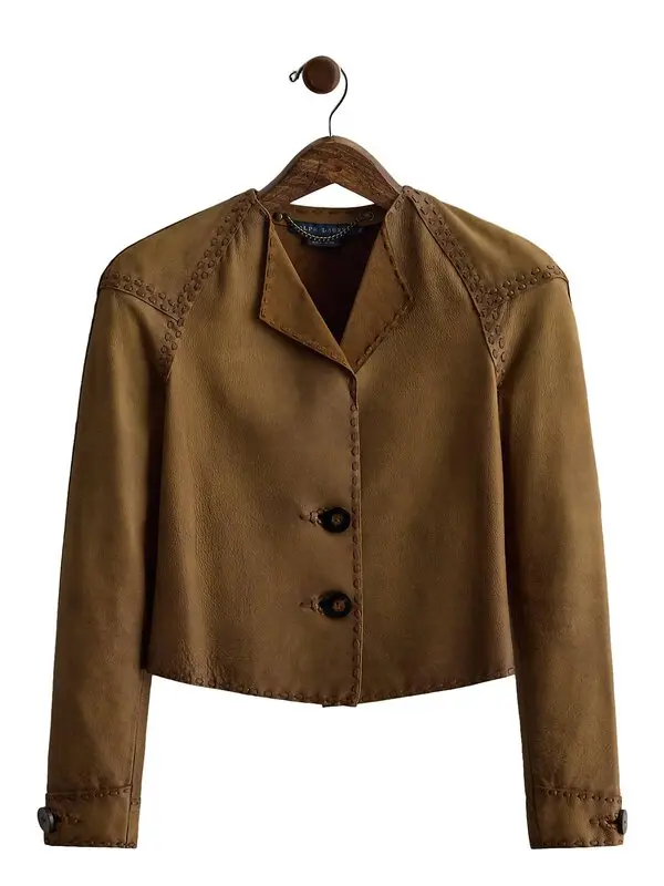 Ralph Lauren Pieced Leather Jacket - Tan