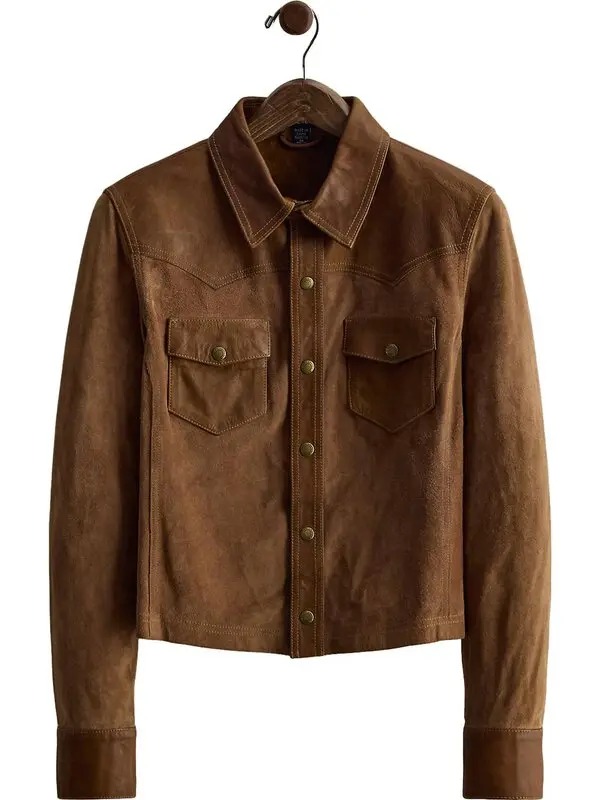 Ralph Lauren Suede Leather Trucker Jacket C. 1995 - Brown