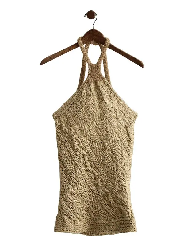 Ralph Lauren Hand-knit Halter Top - Tan