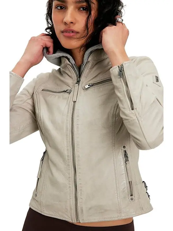 MAURITIUS LEATHER Mauritius Nola Leather Jacket - Ivory