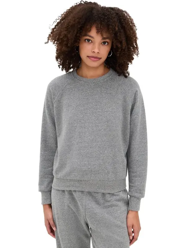 PERFECTWHITETEE Alexi French Terry Crewneck Sweatshirt - Dark Heather Grey