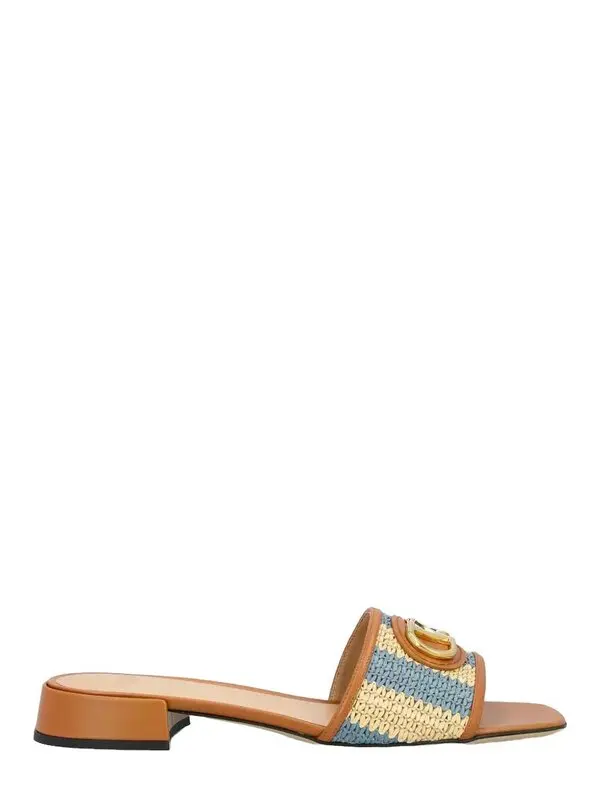 Valentino Garavani Logo-embellished Woven Sandals - Neutrals