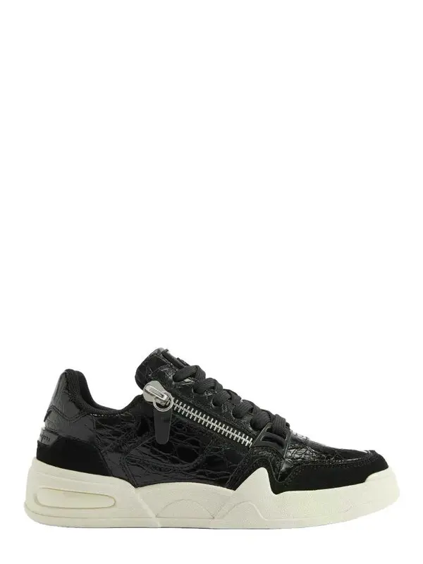 GIUSEPPE ZANOTTI Crocodile Print Trainers - Black