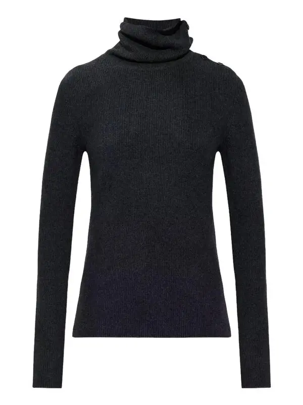 LISA YANG Button Roll-neck Sweater - Grey